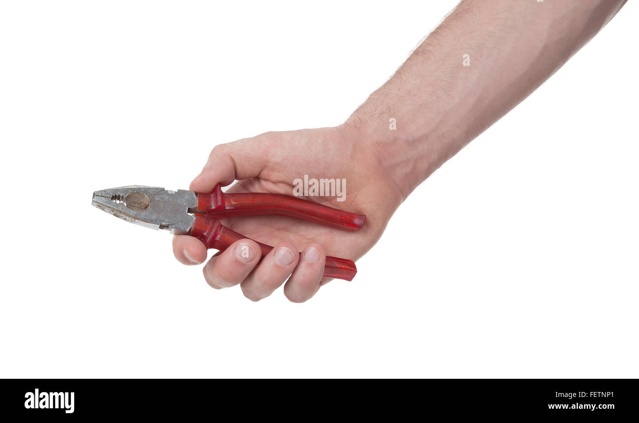 Pliers, hand tool, isolated on white background Stock Photo - Alamy