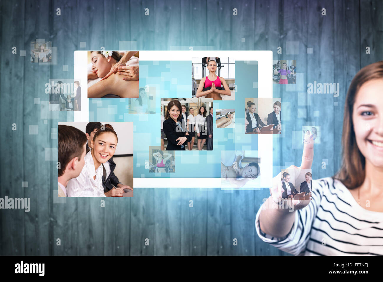 Tablet on screen collage hi-res stock photography and images - Alamy