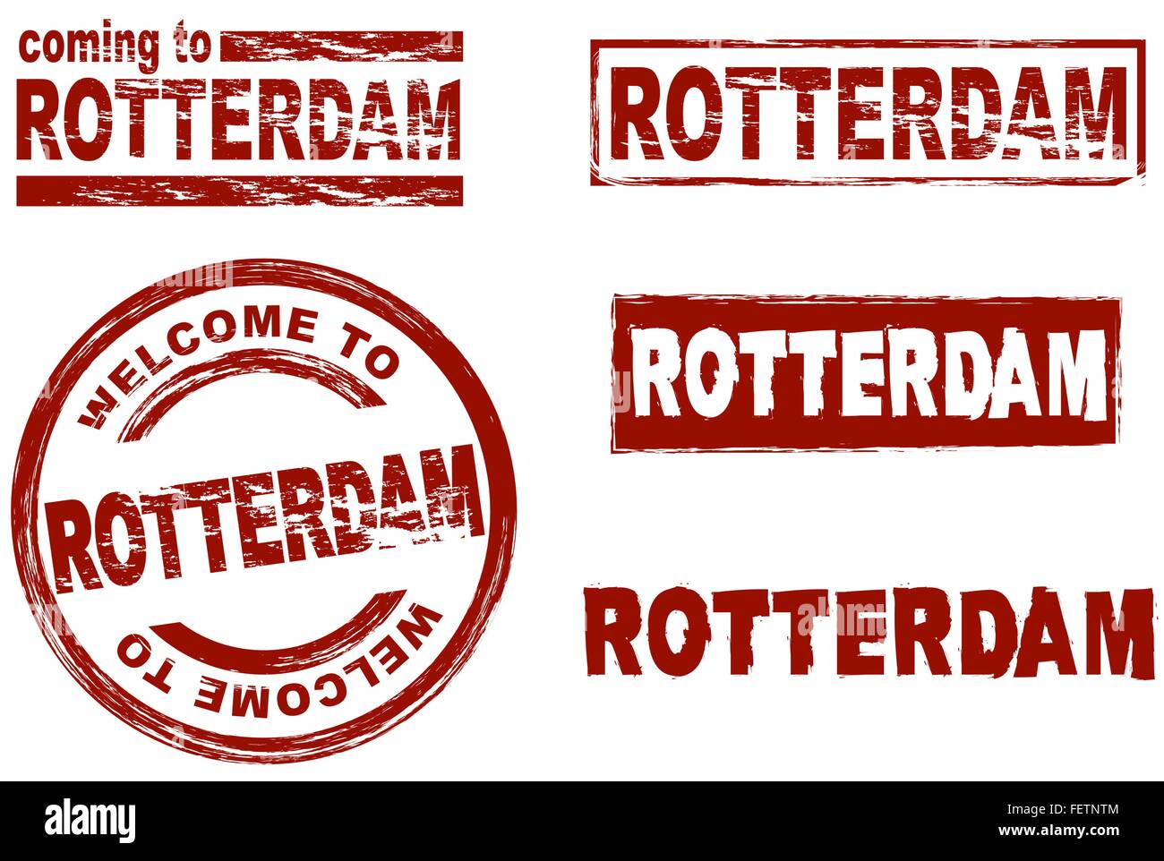 Set of stylized ink stamps showing the city of Rotterdam Stock Vector ...
