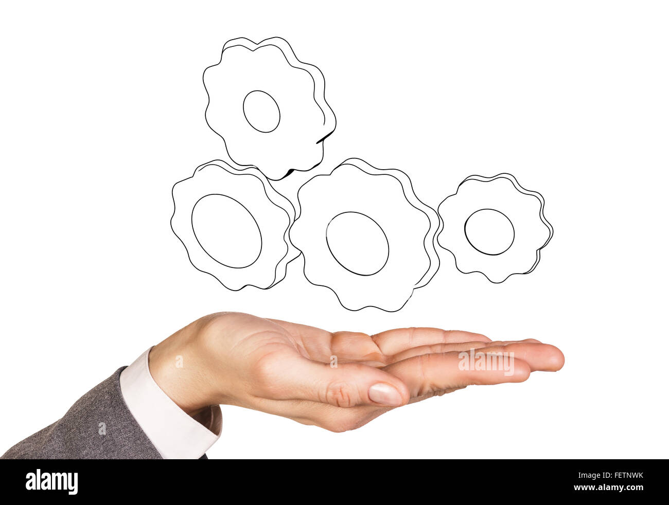 Drawing gears working Stock Photo - Alamy