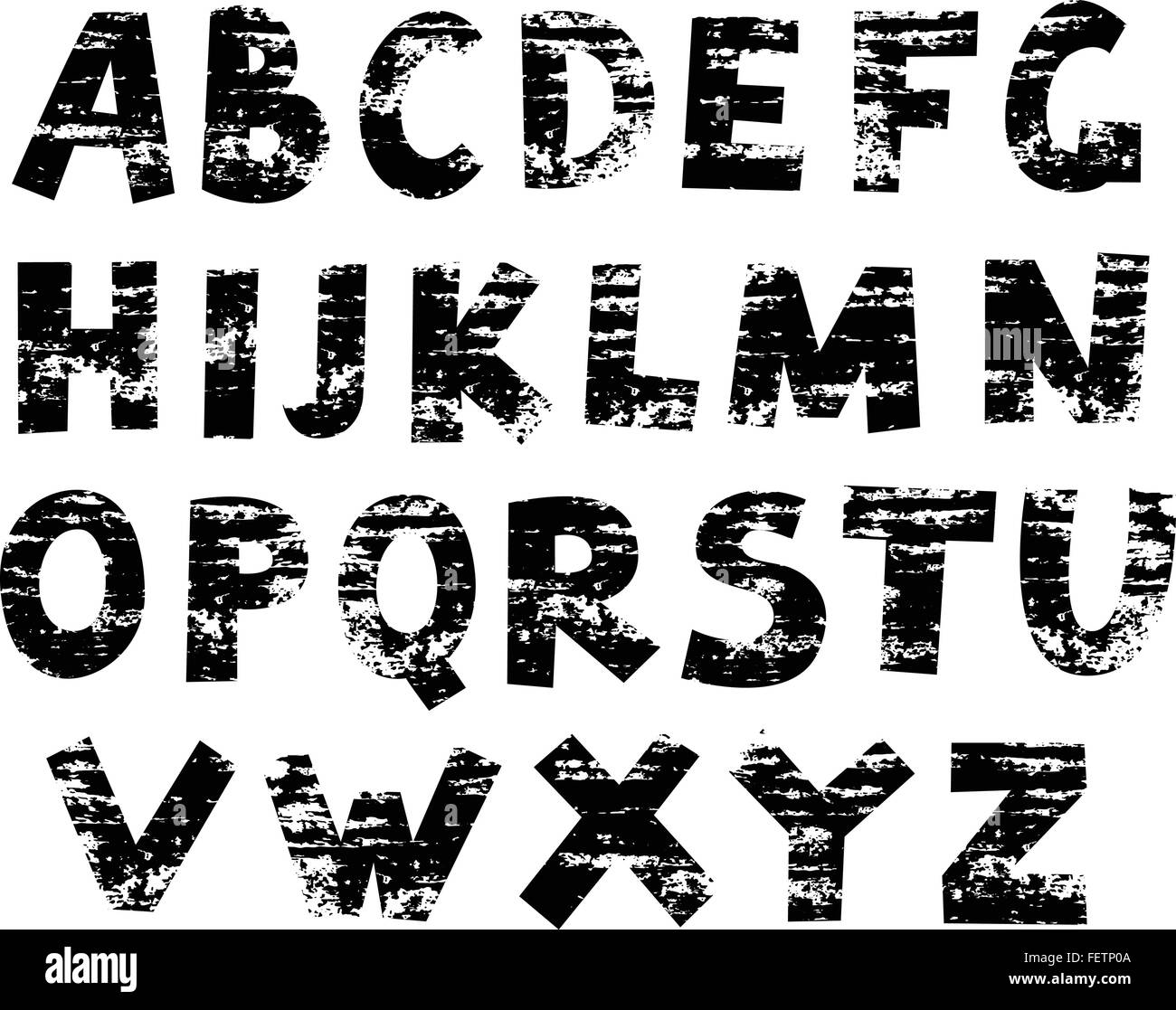 Handwritten grunge sans serif alphabet vector Stock Vector Images - Alamy