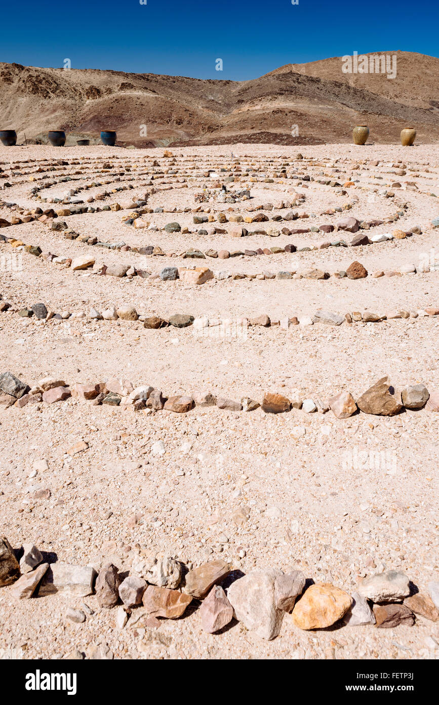 The Yaga Labyrinth, overlooking the small desert town of Tecopa ...