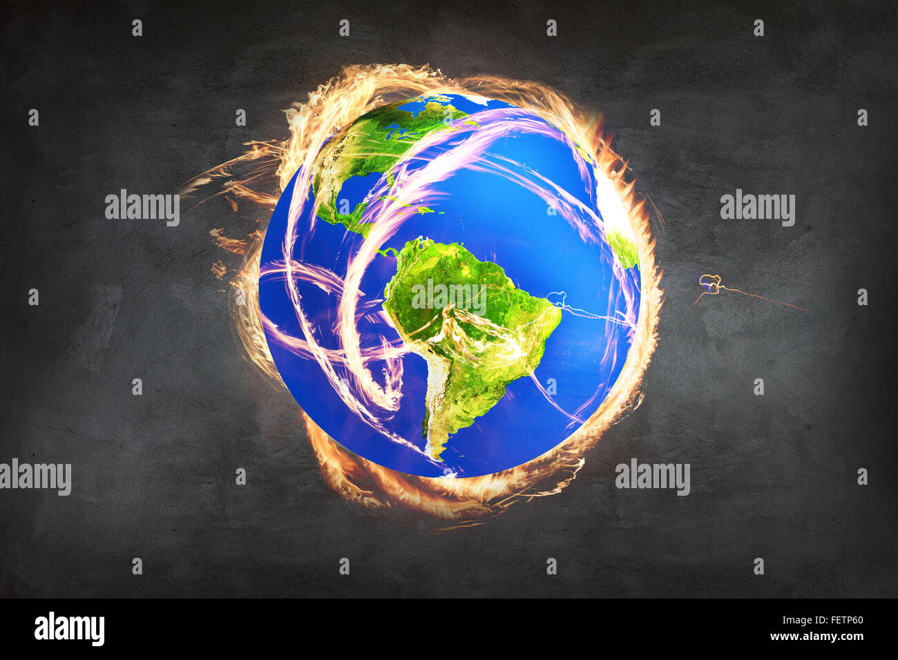 Burning Earth as a symbol of apocalypse Stock Photo - Alamy