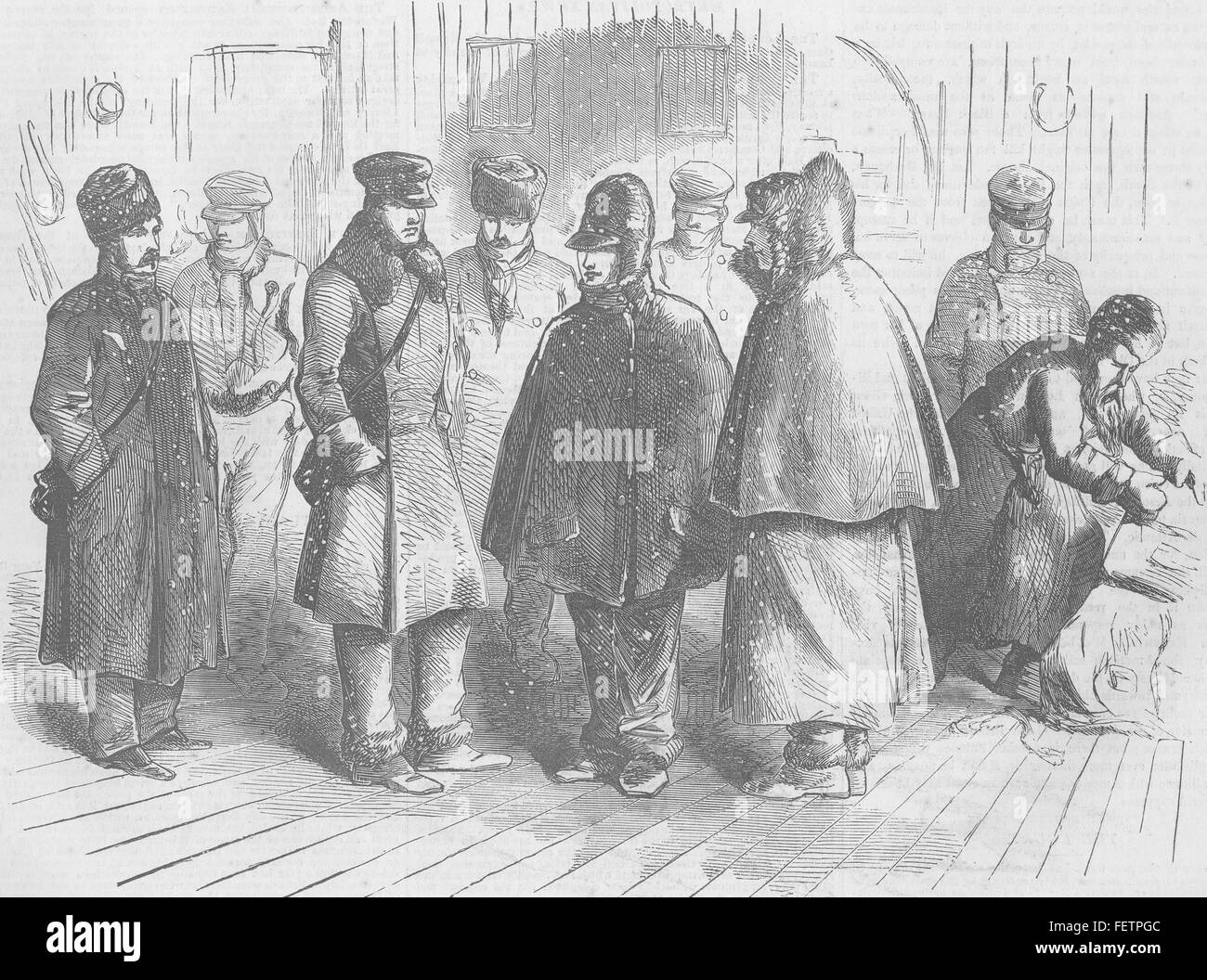 RUSSIA Passengers for England at Kronstadt 1856. Illustrated London ...