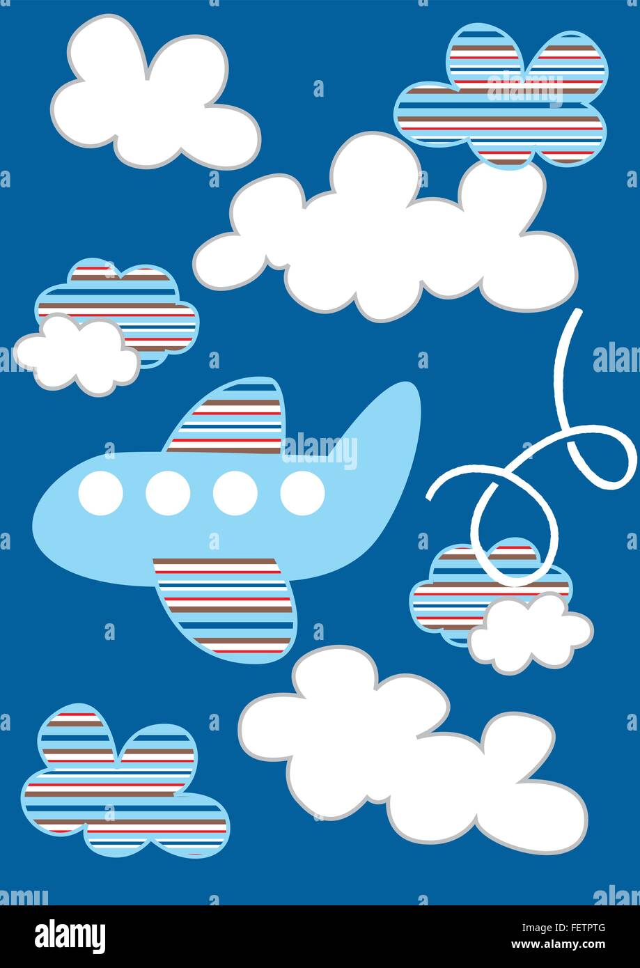 Flying through the clouds Stock Vector Images - Alamy