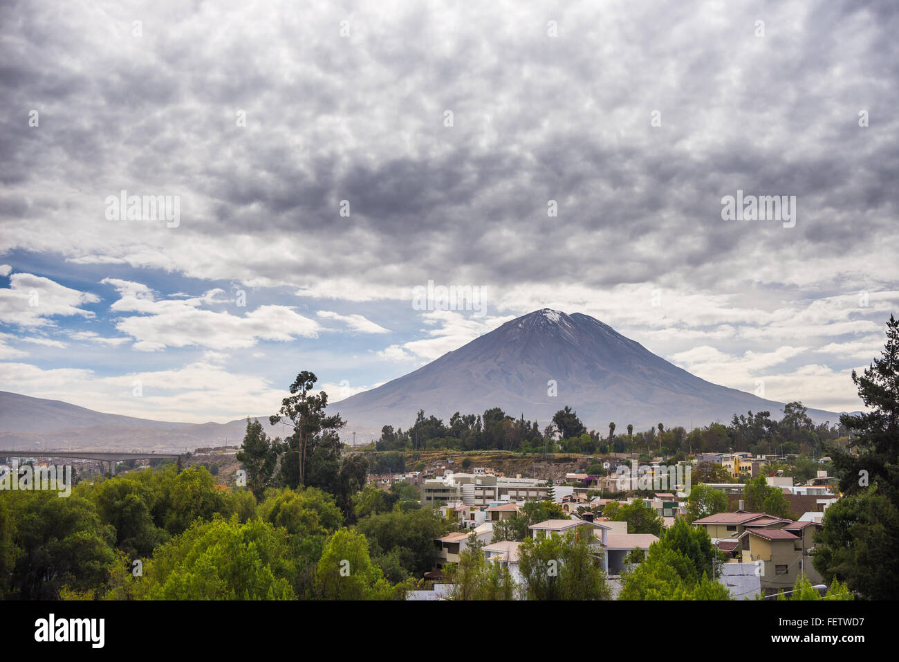 The majestic cone of El Misti Volcano in Arequipa, famous travel ...