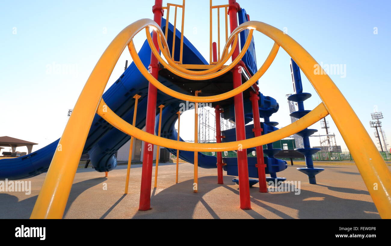 colorful playground with multiple slides in Yokosuka, Kanagawa, Japan ...
