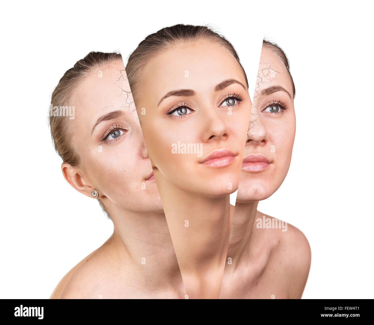 Beauty concept before and after contrast Stock Photo - Alamy