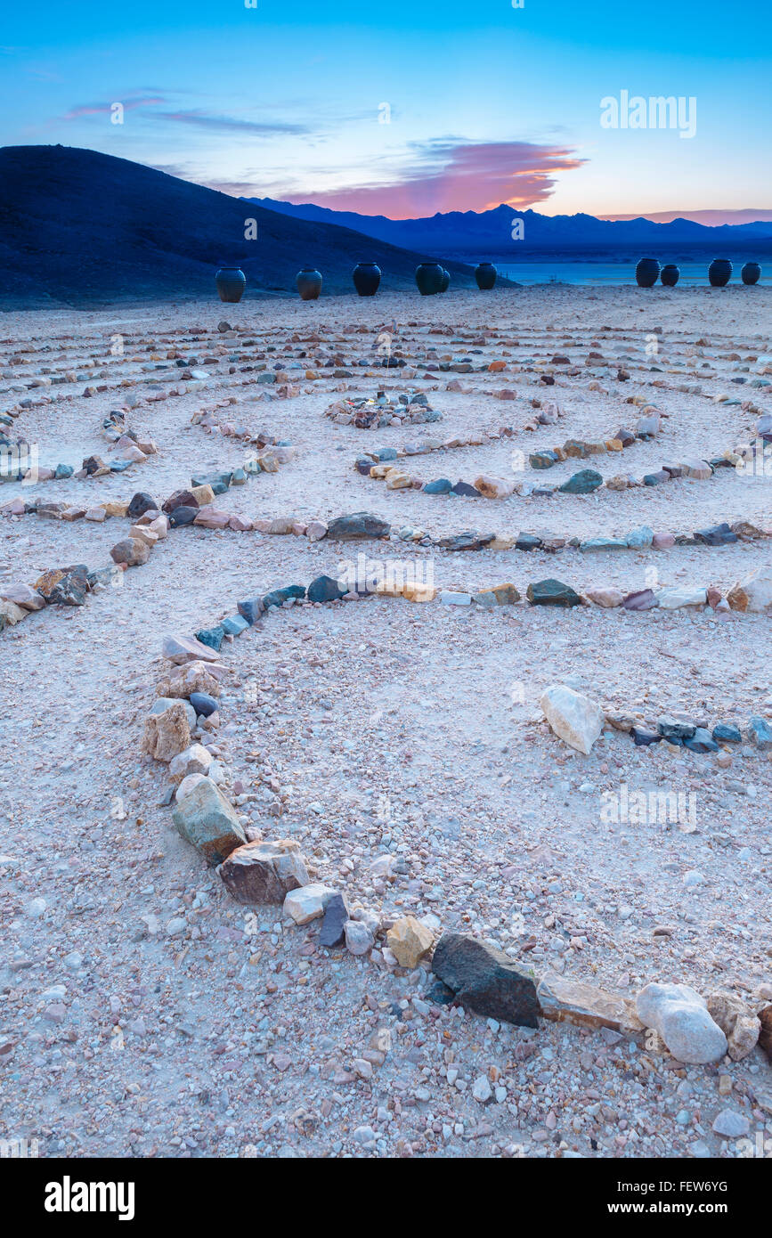 The Yaga Labyrinth, overlooking the small desert town of Tecopa ...