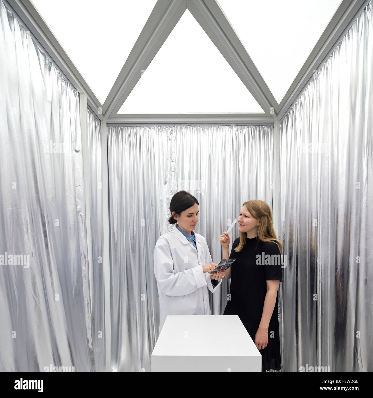 Partition of lab room. Fragrance Lab Selfridges, London, United Kingdom ...