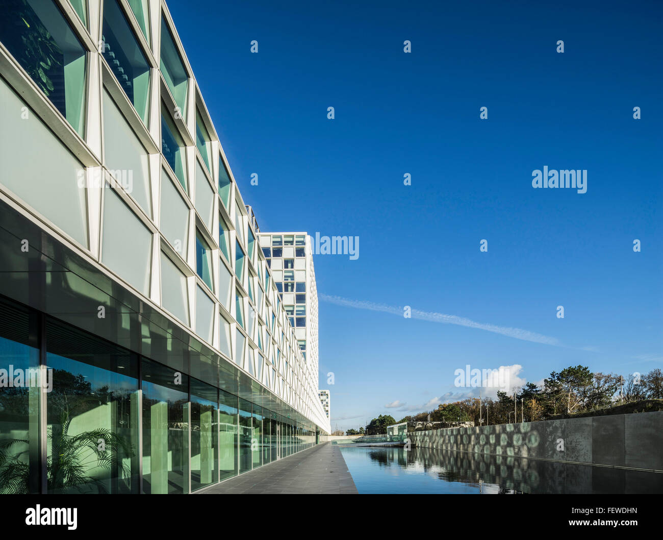 Facade with bridge and moat from west. International Criminal Court ...