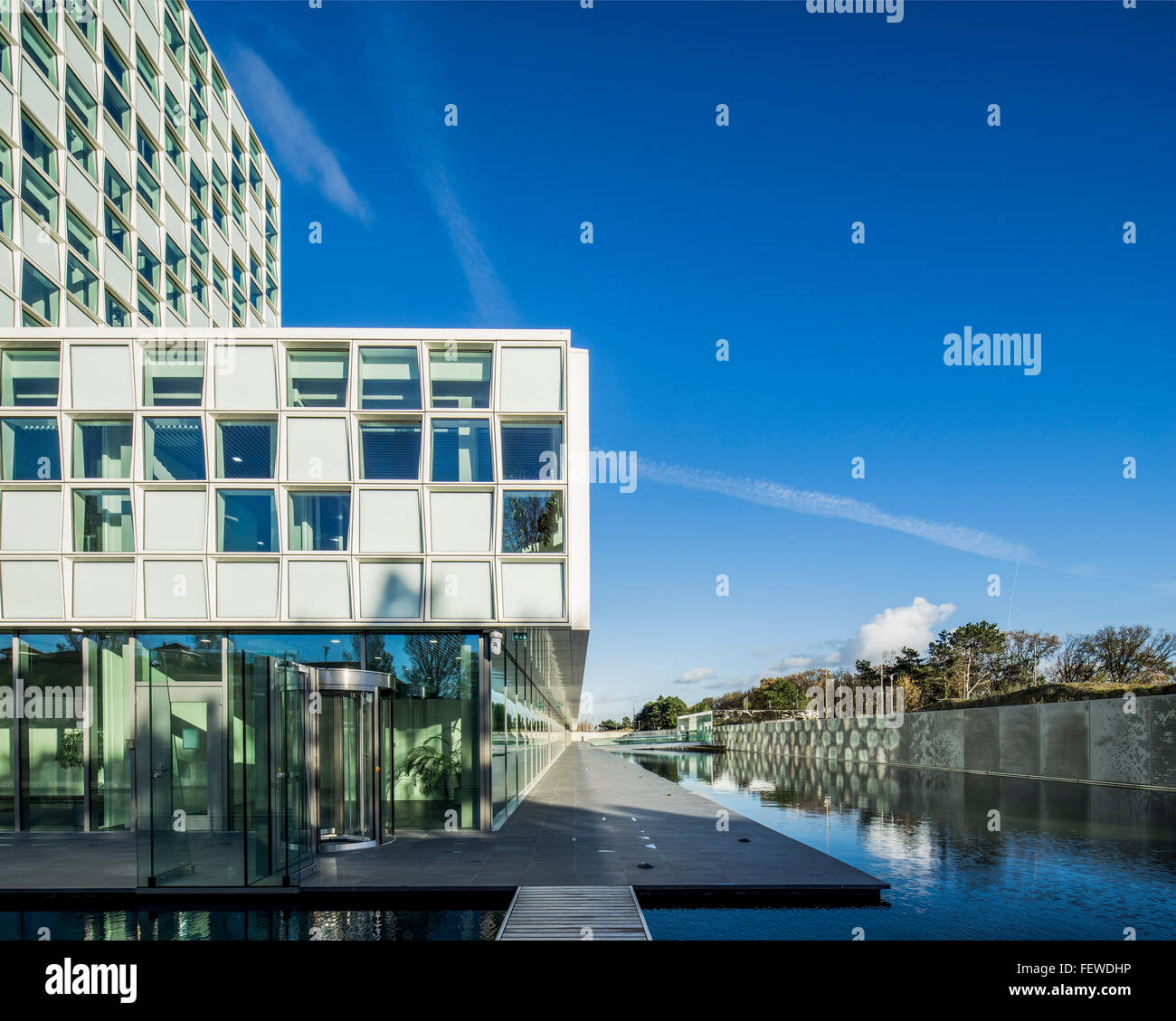 Facade with bridge and moat from west. International Criminal Court ...