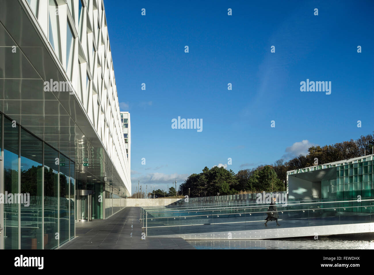 Facade with bridge and moat from west. International Criminal Court ...