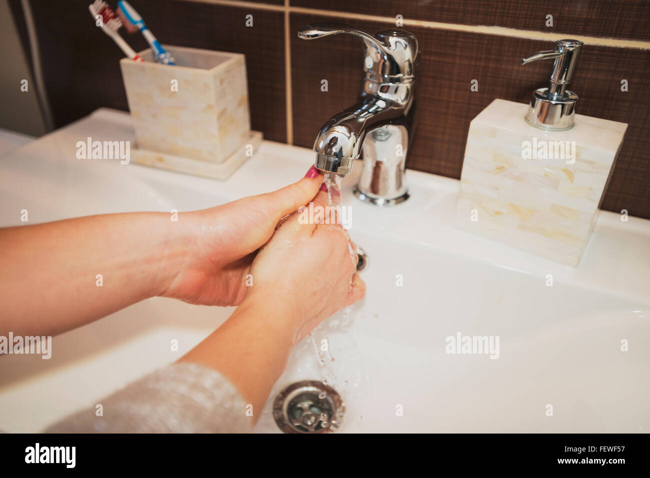 Woman washing Hands. Cleaning Hands Stock Photo - Alamy