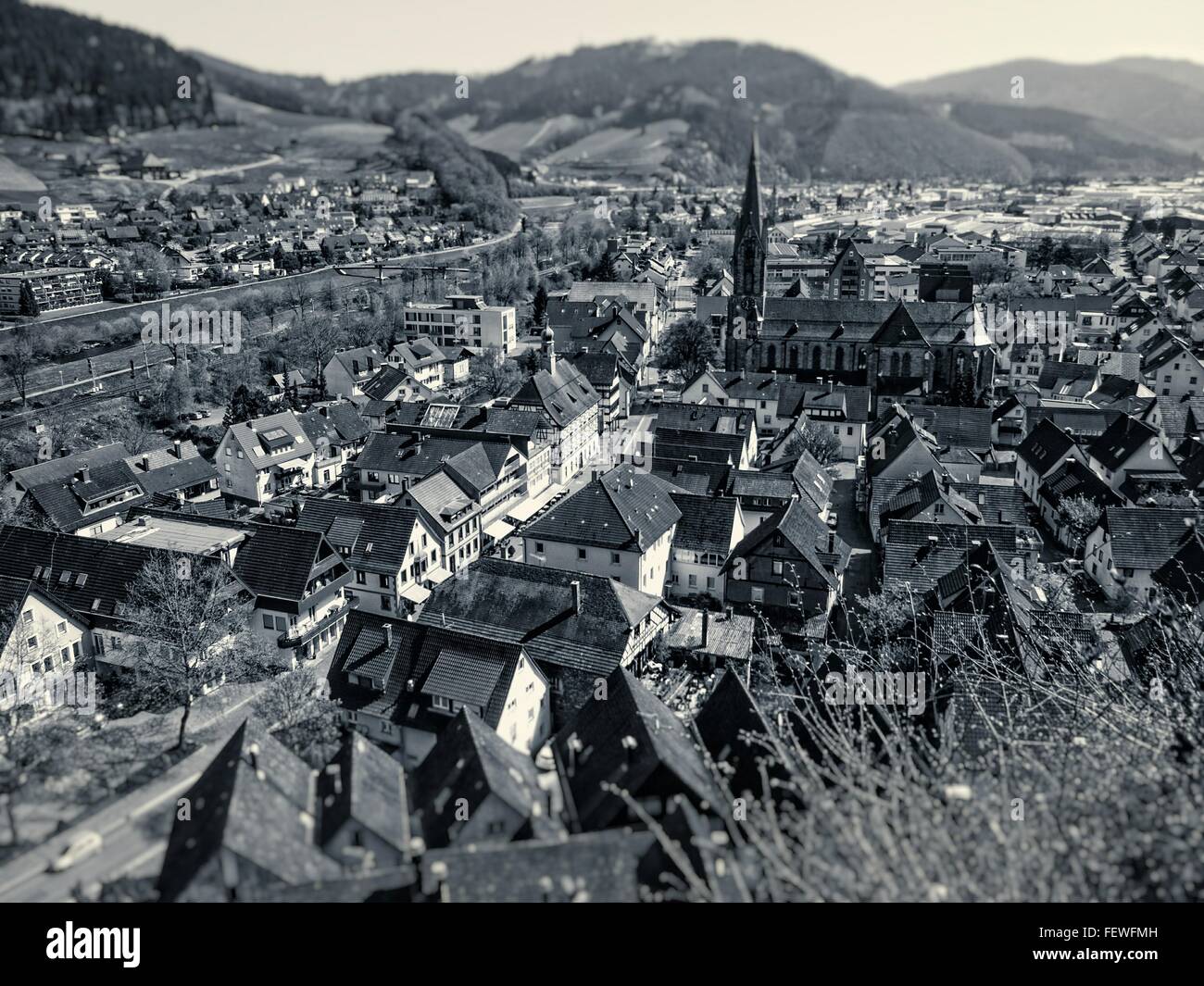 High Angle View Of Houses In Hausach Town Stock Photo - Alamy