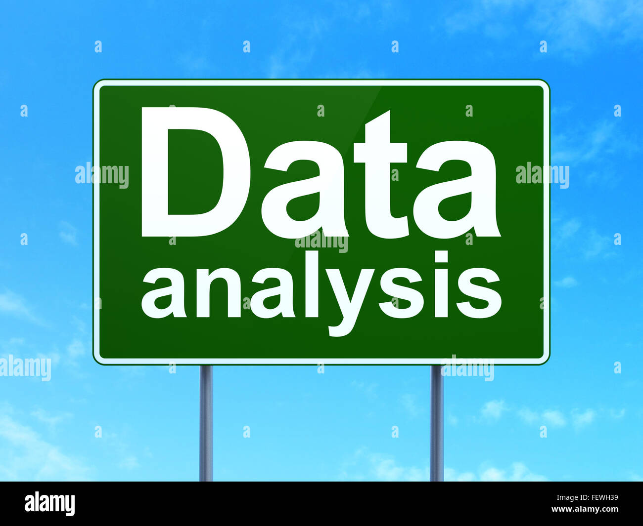 Data concept: Data Analysis on road sign background Stock Photo - Alamy