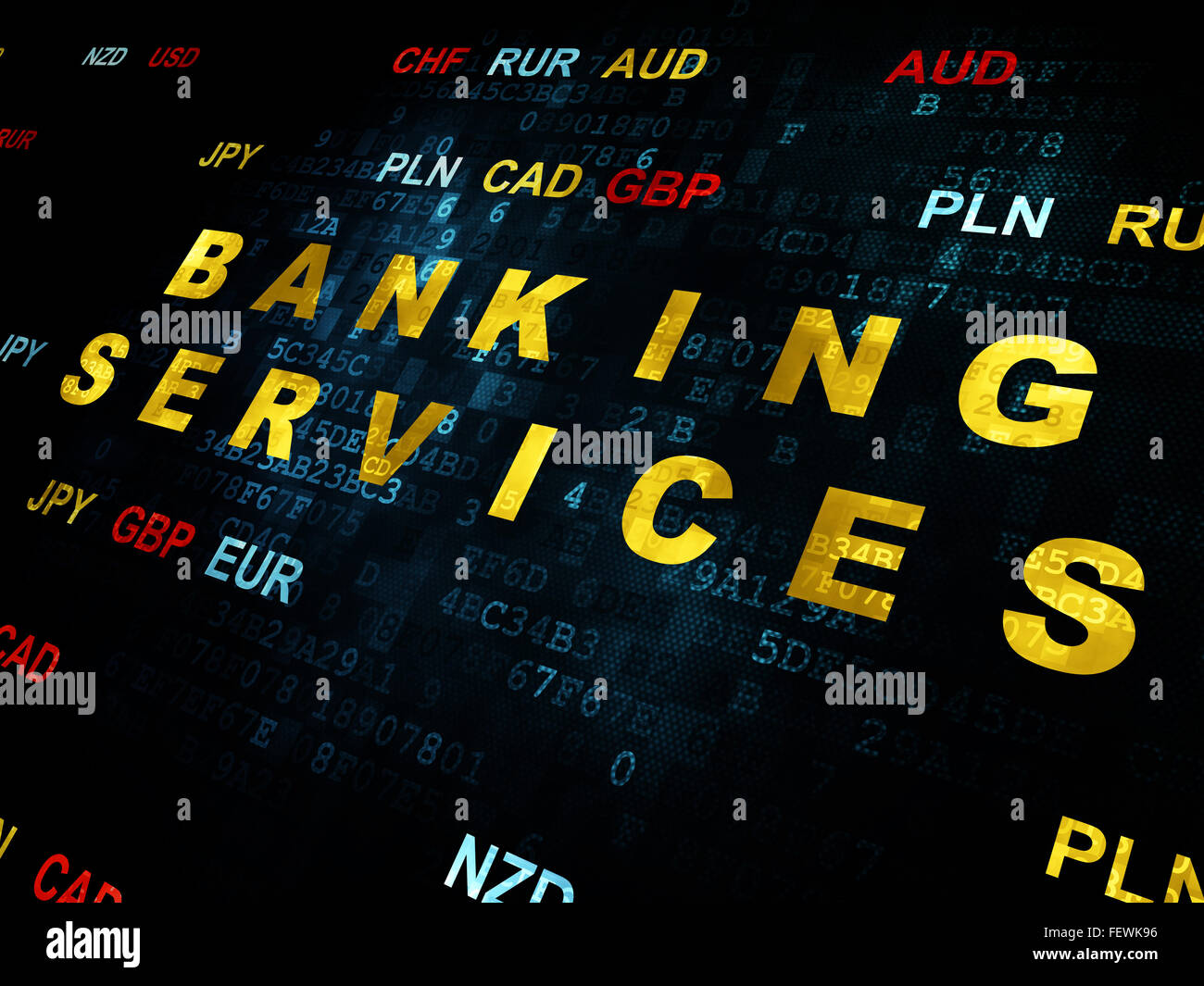 Money concept: Banking Services on Digital background Stock Photo - Alamy