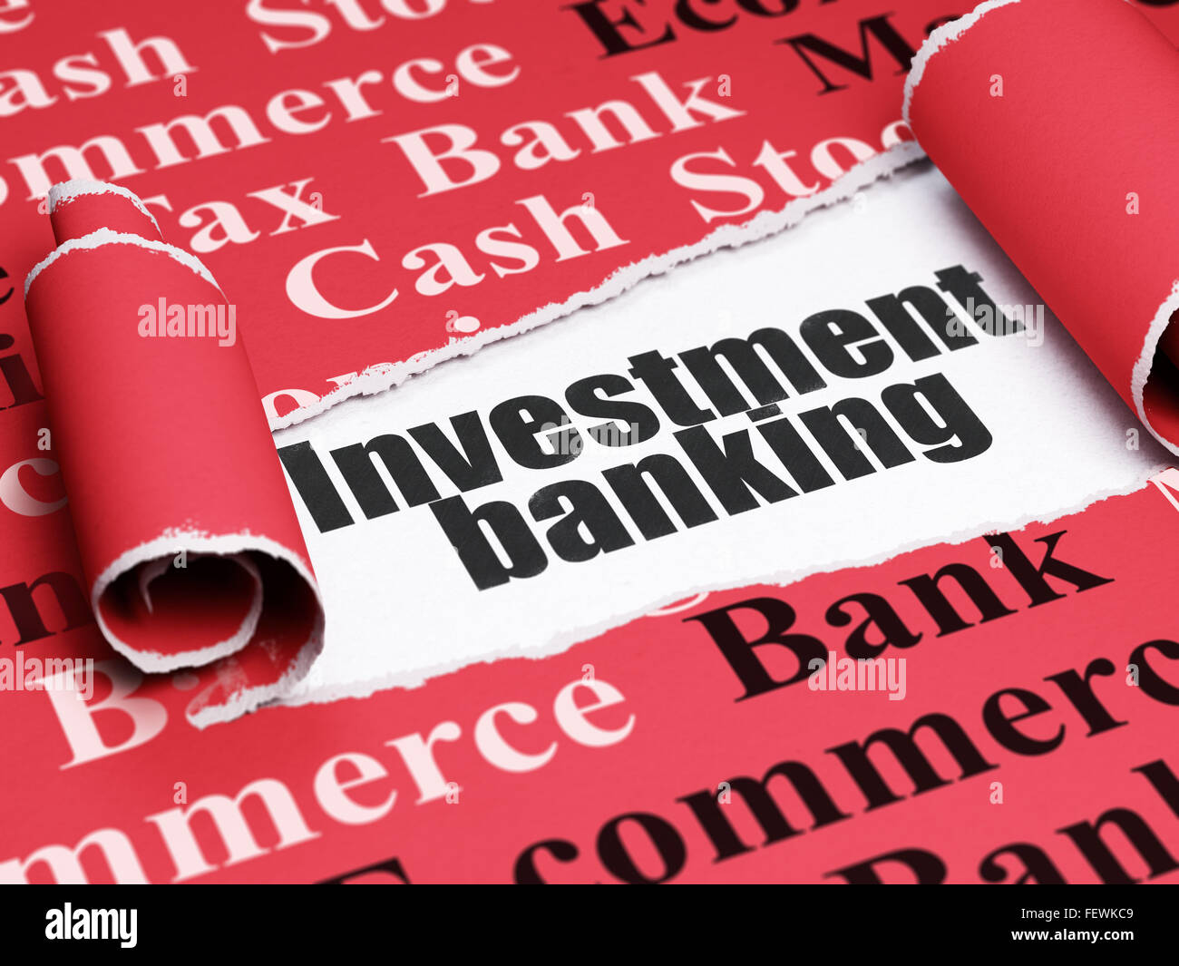 Money concept: black text Investment Banking under the piece of torn ...