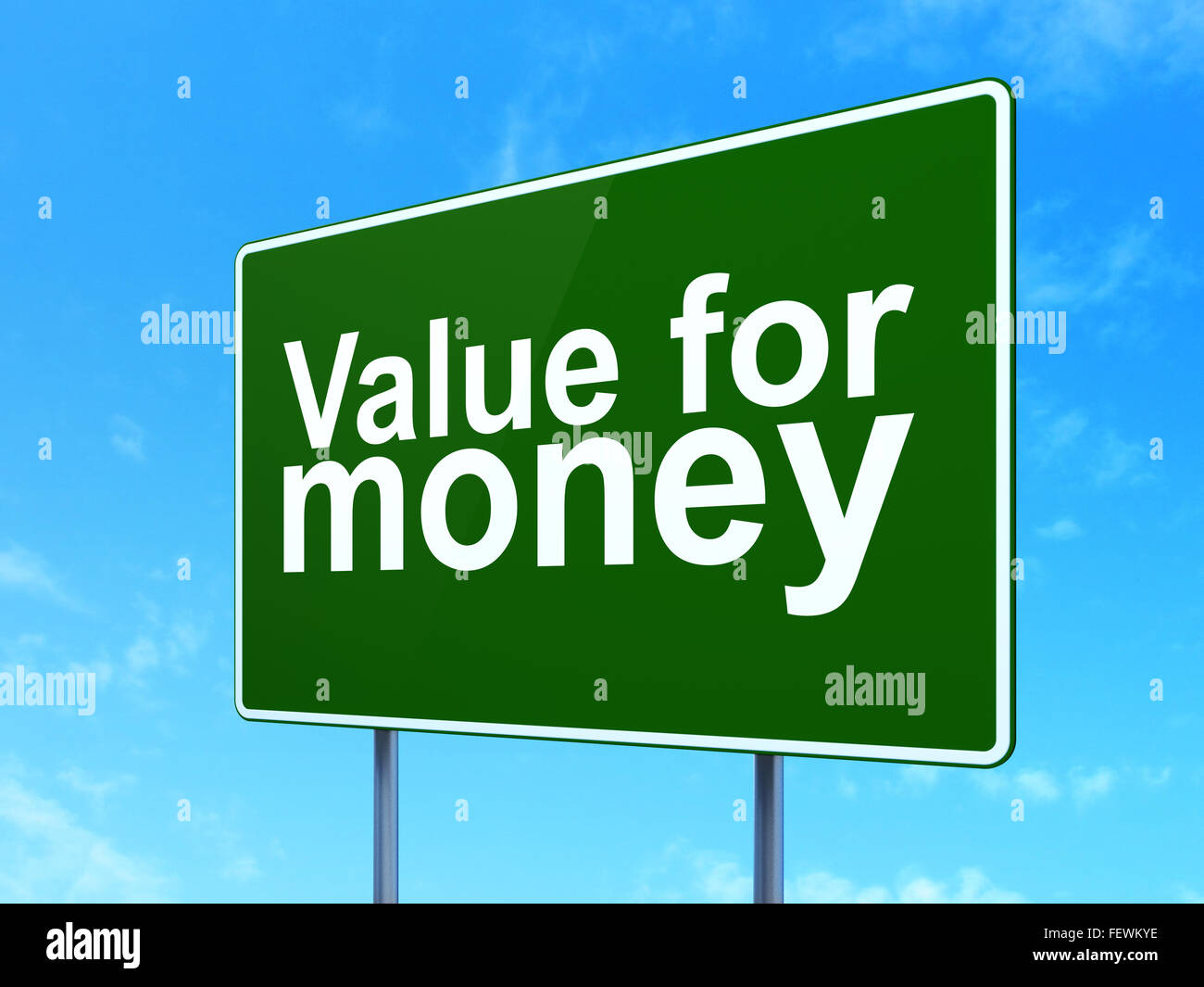 Currency concept: Value For Money on road sign background Stock Photo ...