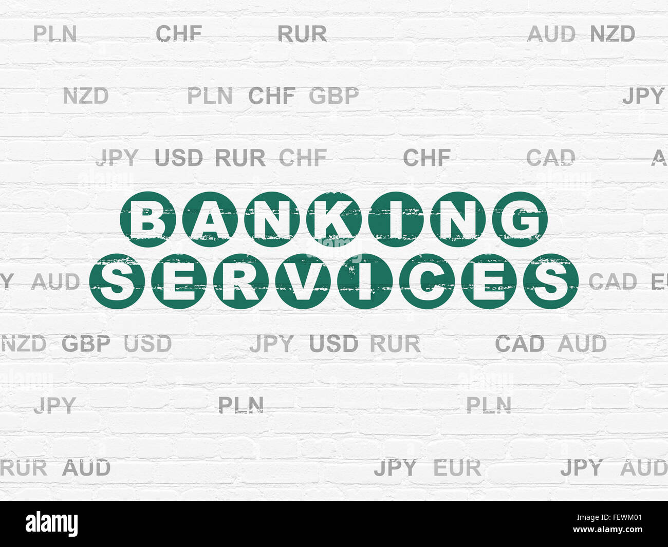 Banking concept: Banking Services on wall background Stock Photo - Alamy