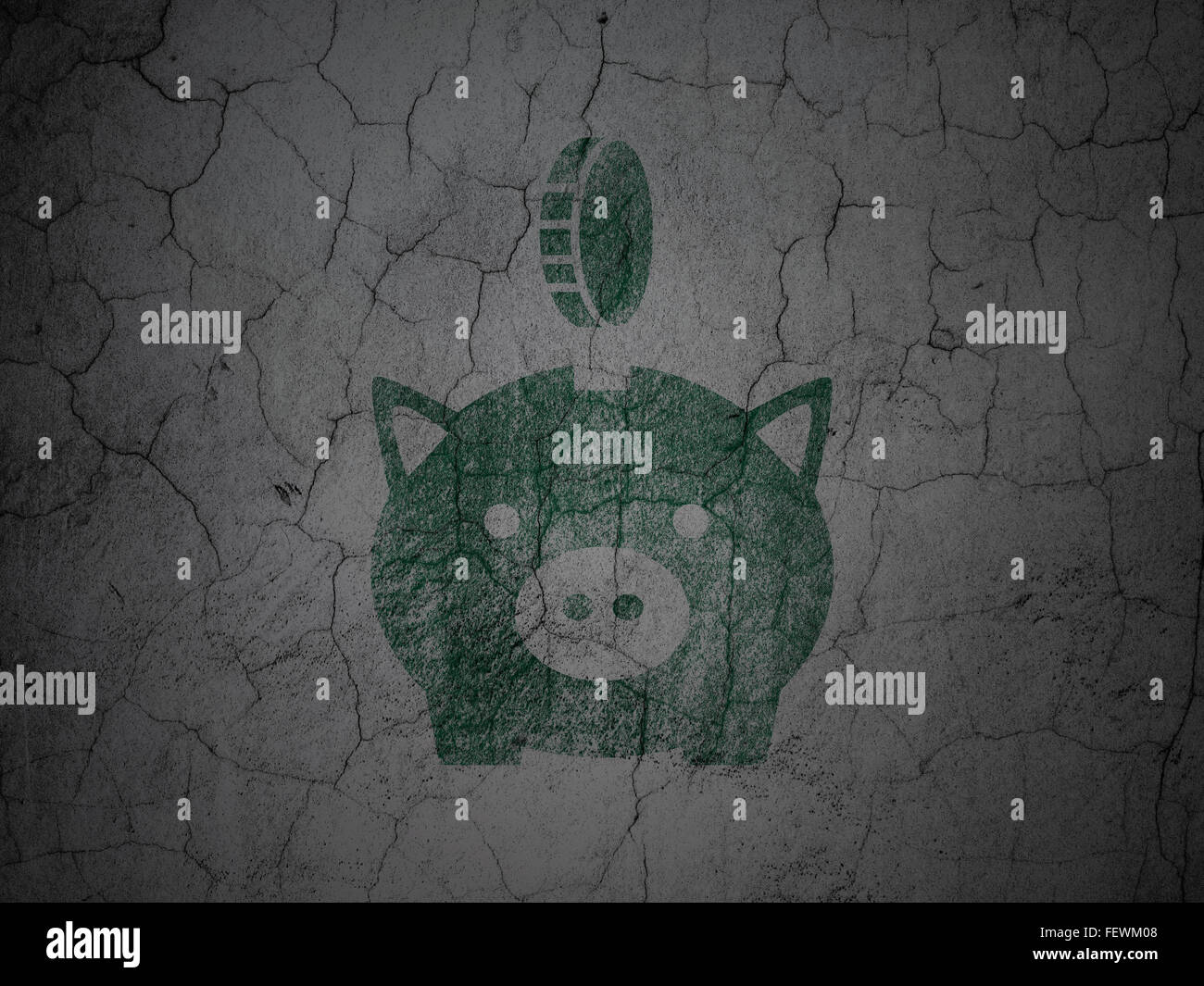 Currency concept: Money Box With Coin on grunge wall background Stock ...