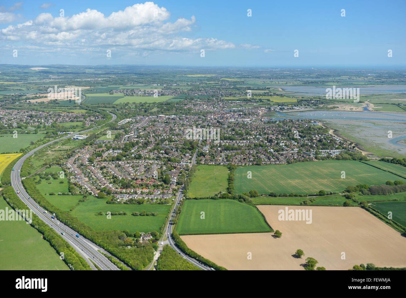 An aerial view of the Hampshire town of Emsworth Stock Photo - Alamy