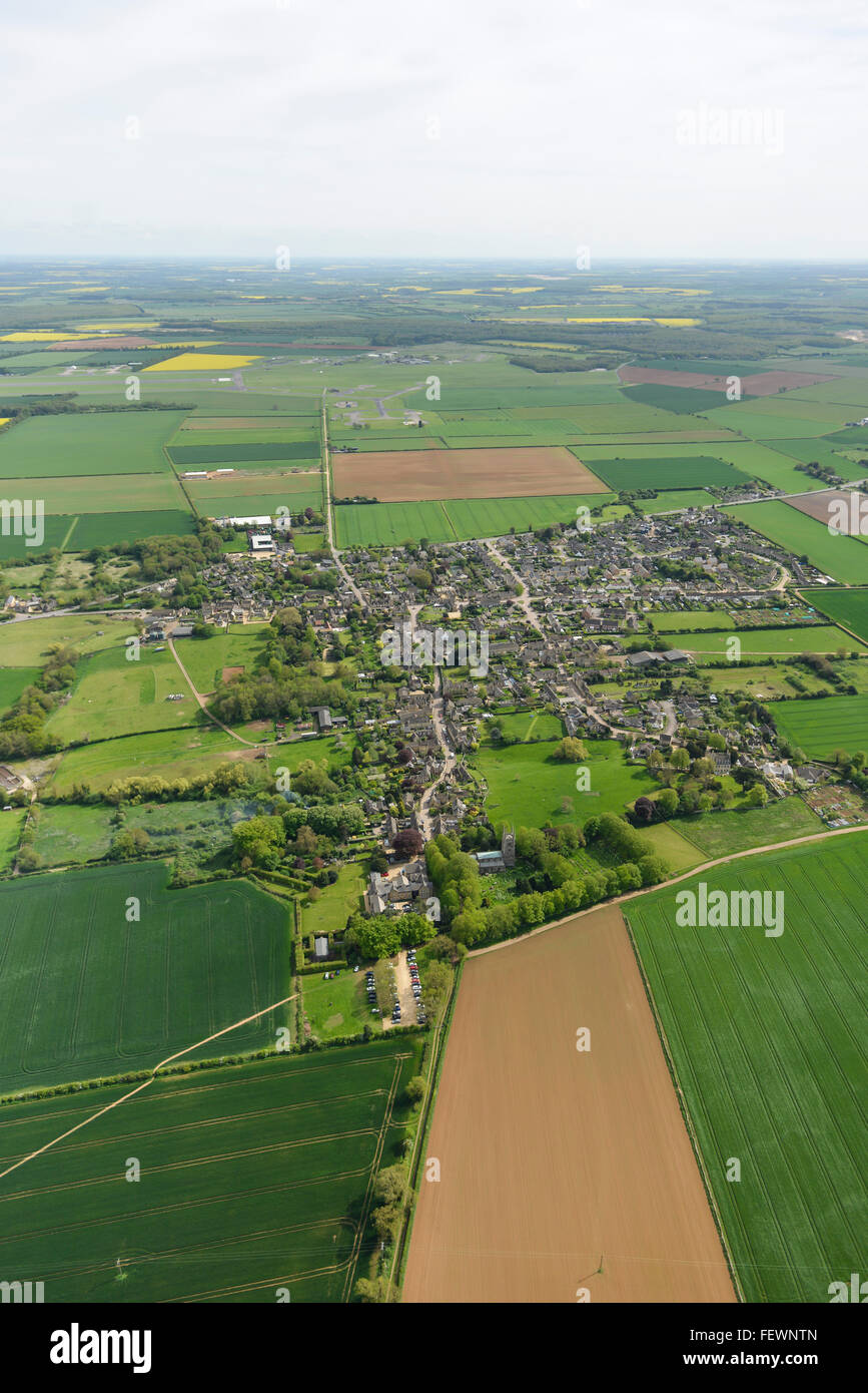 An aerial view of the Northamptonshire village of Easton on the Hill ...