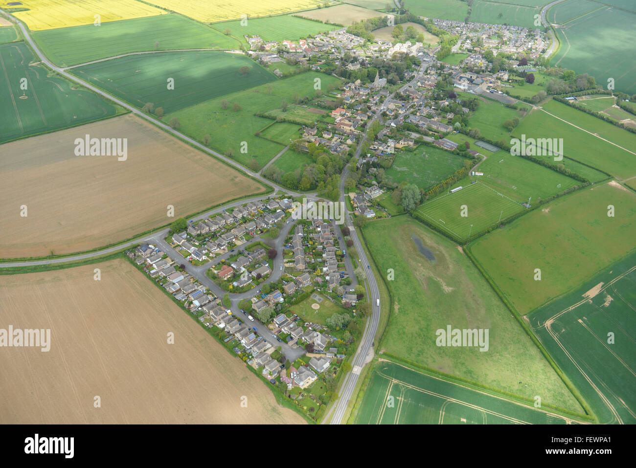 An aerial view of the Rutland village of Cottesmore and surrounding ...