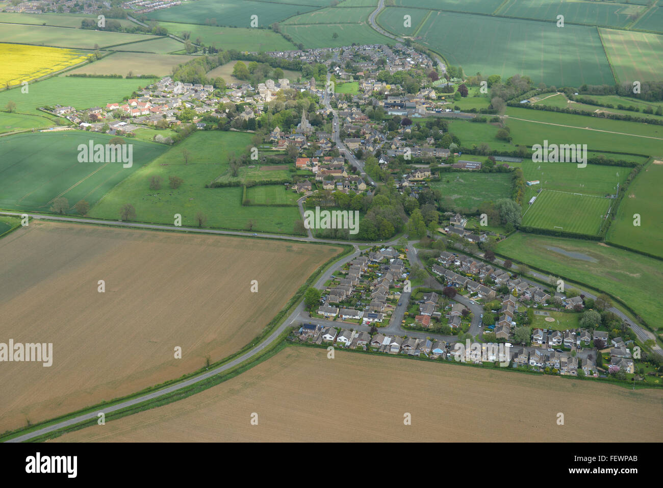 An aerial view of the Rutland village of Cottesmore and surrounding ...