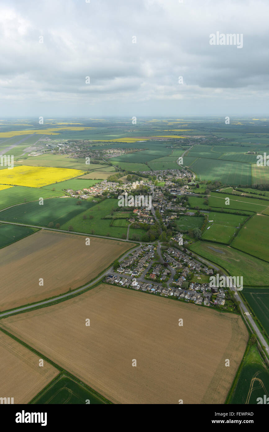 An aerial view of the Rutland village of Cottesmore and surrounding ...