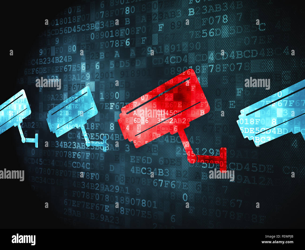 Safety concept: Cctv Camera on digital background Stock Photo - Alamy