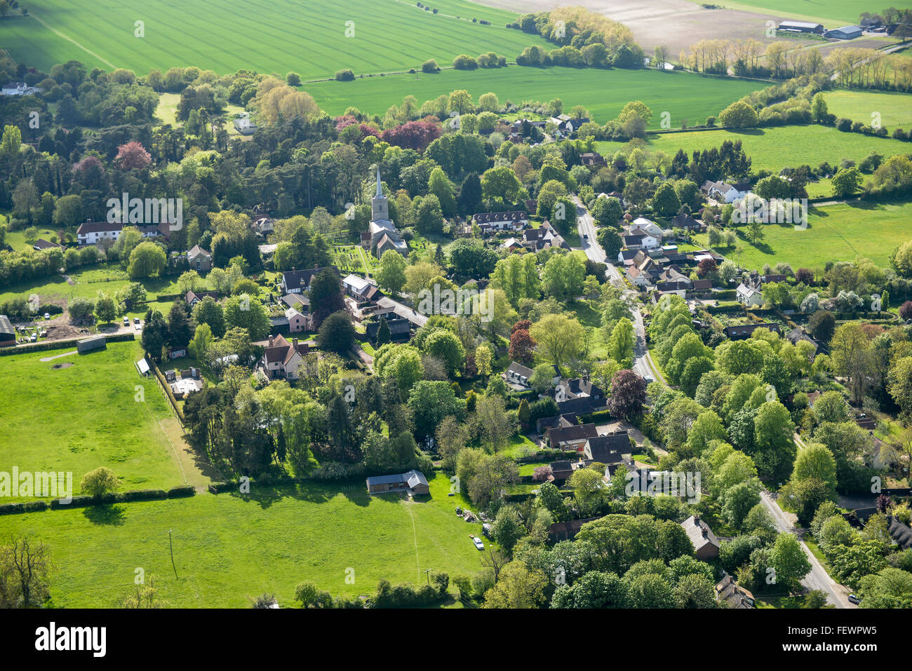 An aerial view of the Hertfordshire village of Cottered Stock Photo - Alamy