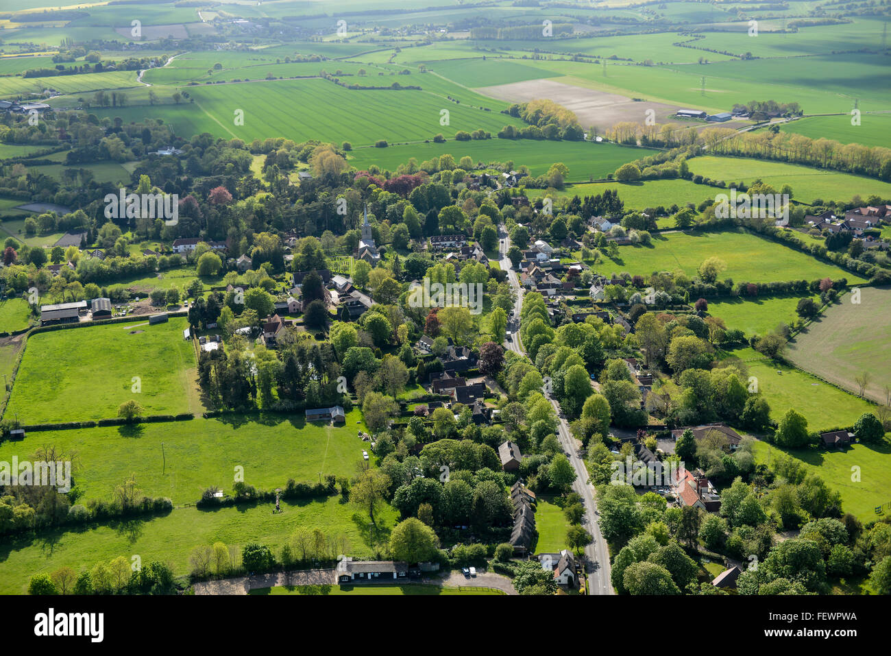 An aerial view of the Hertfordshire village of Cottered Stock Photo - Alamy