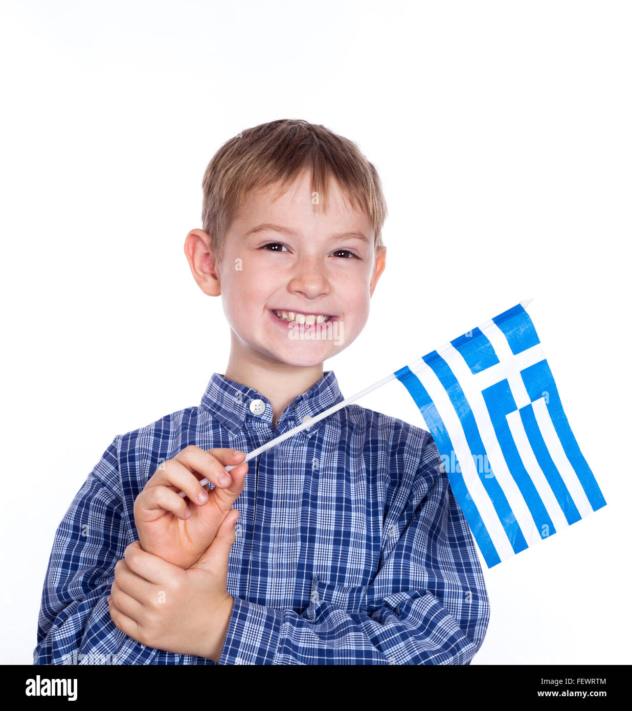 little boy with greek flag Stock Photo - Alamy