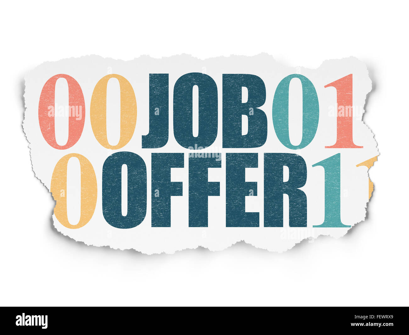 Business concept: Job Offer on Torn Paper background Stock Photo - Alamy
