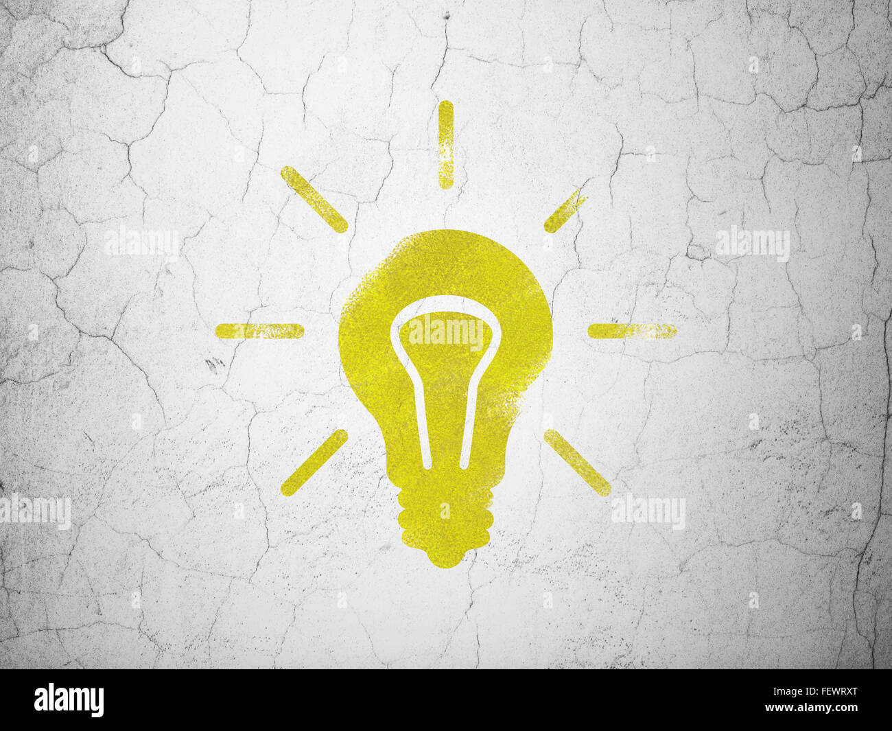 Finance concept: Light Bulb on wall background Stock Photo - Alamy