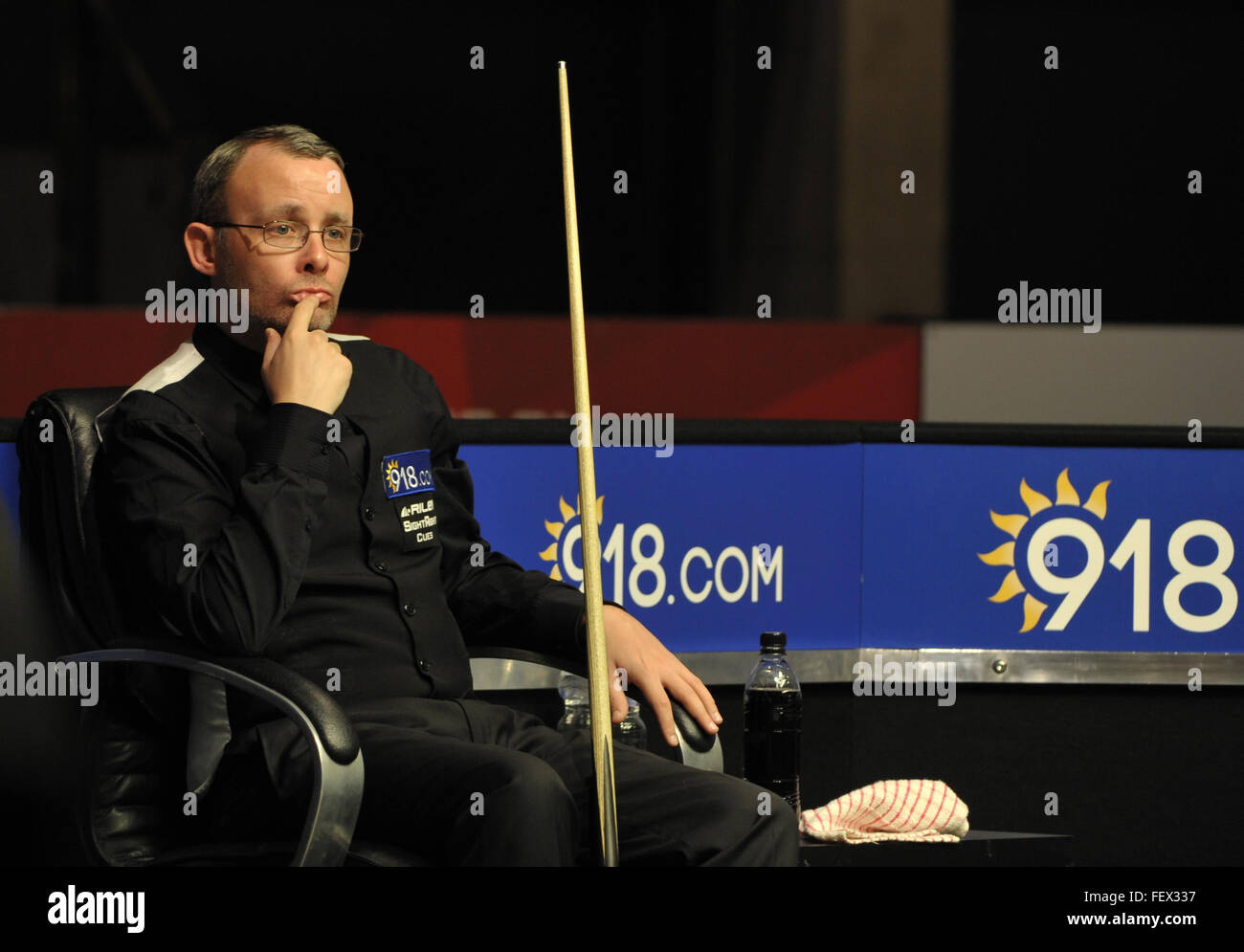 England's Martin Gould pictured during the 2016 Snooker German Masters ...