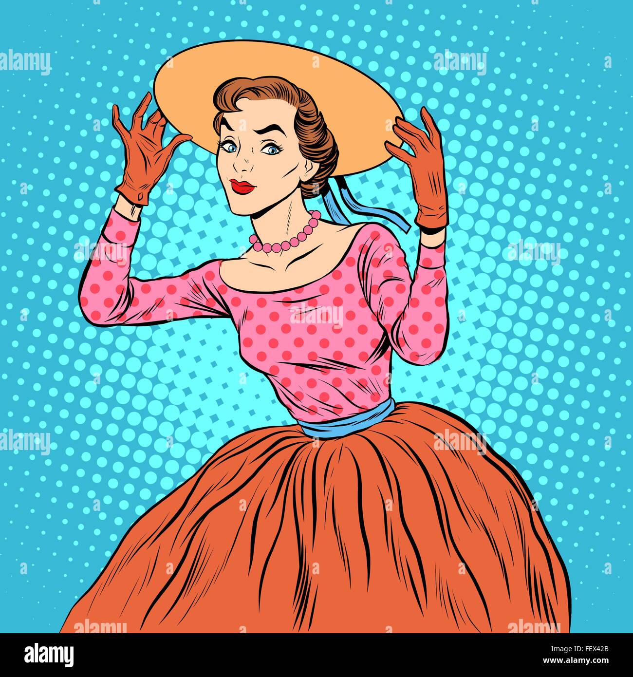 Flirty Girl With A Fashionable Hat Stock Vector Image And Art Alamy