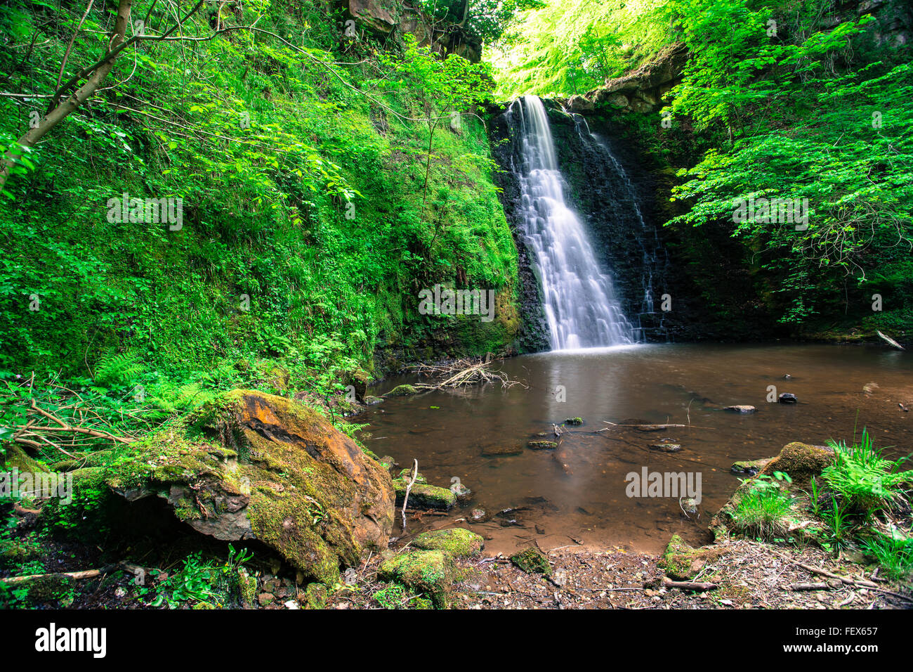 Waterfall at Foss Falls Stock Photo - Alamy