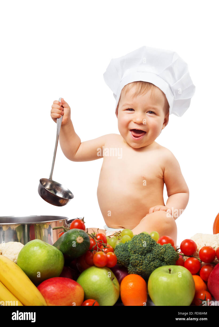 Cute baby in chef pot hi-res stock photography and images - Alamy