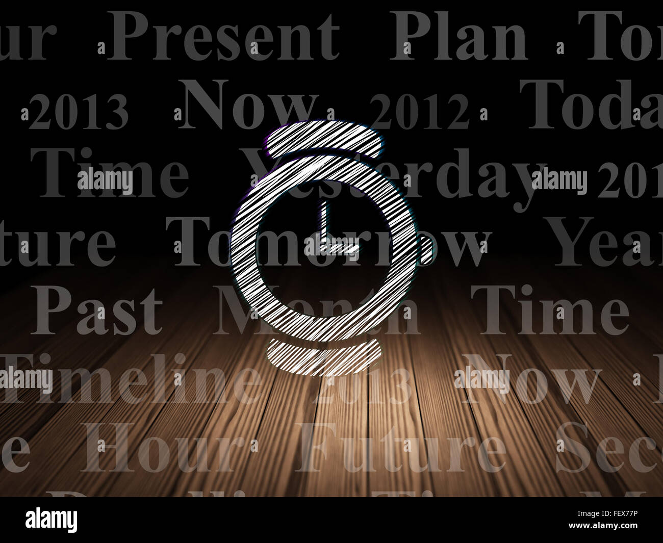 Timeline concept: Watch in grunge dark room Stock Photo - Alamy