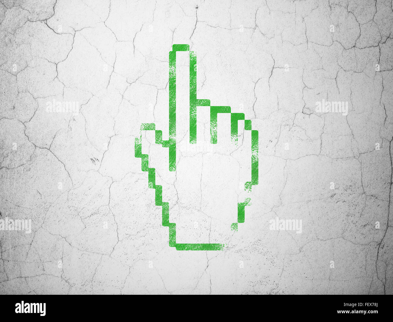 Marketing concept: Mouse Cursor on wall background Stock Photo - Alamy
