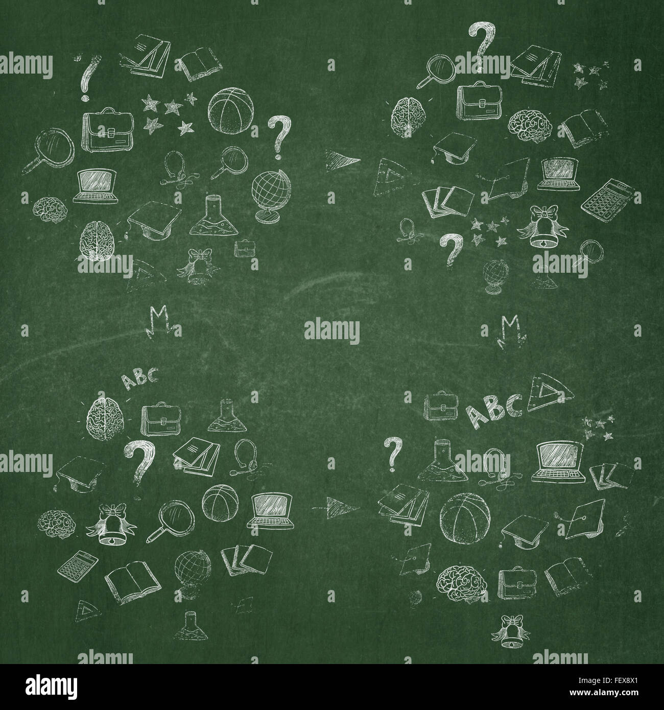 Education background: School Board with Painted Hand Drawn Education ...