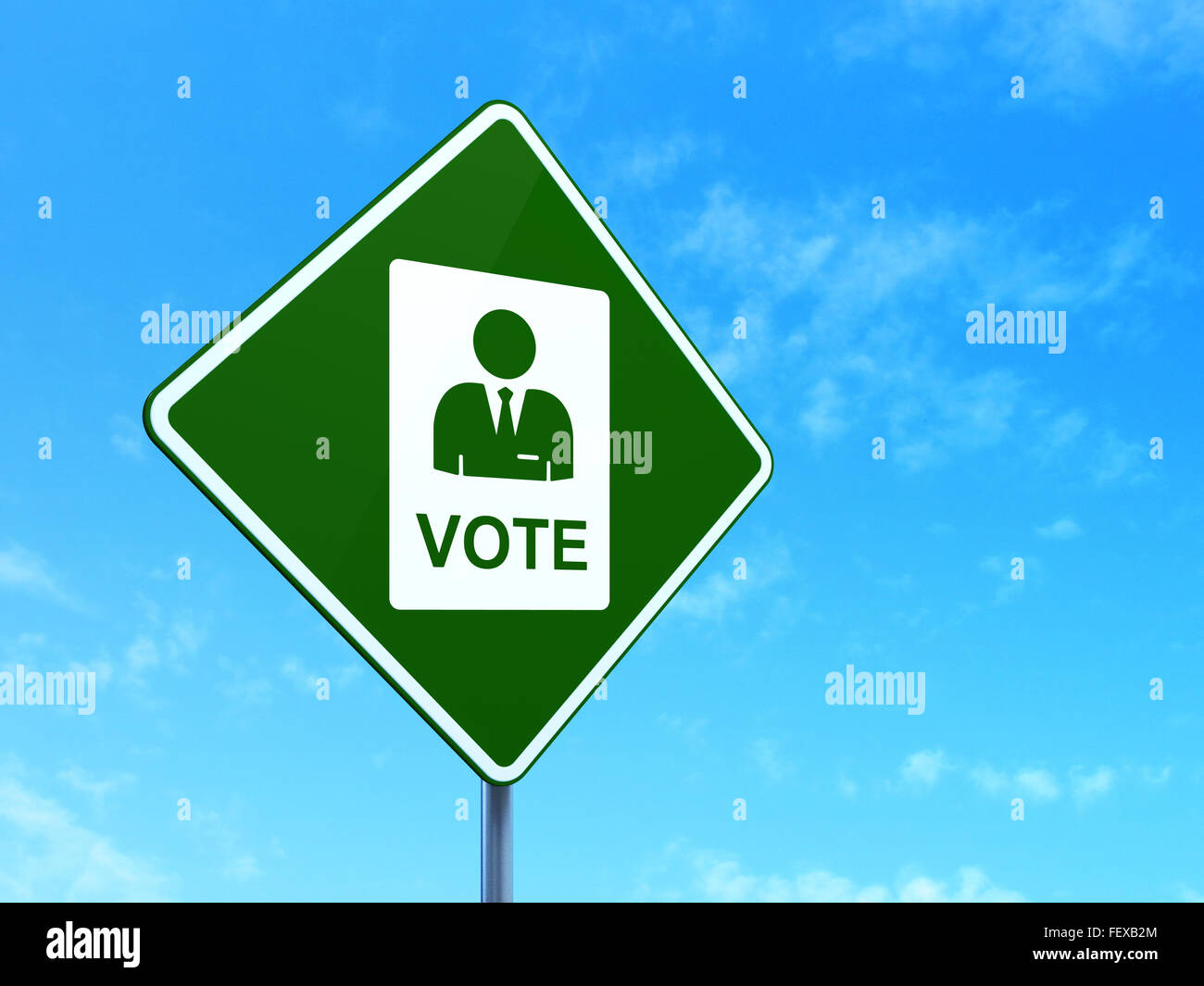 Politics concept: Ballot on road sign background Stock Photo - Alamy