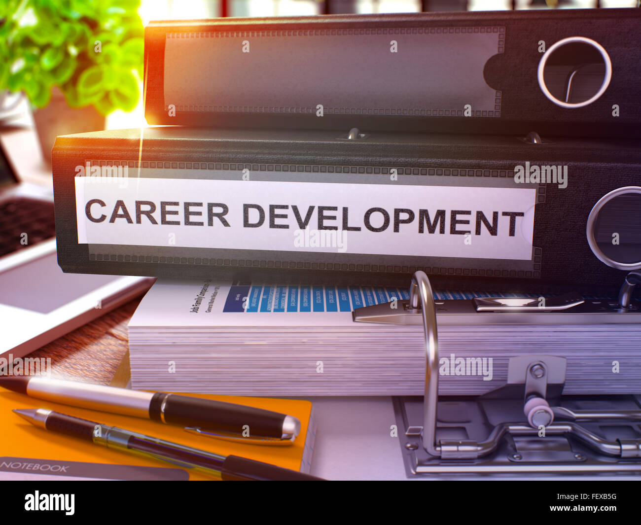 Black Office Folder with Inscription Career Development Stock Photo - Alamy