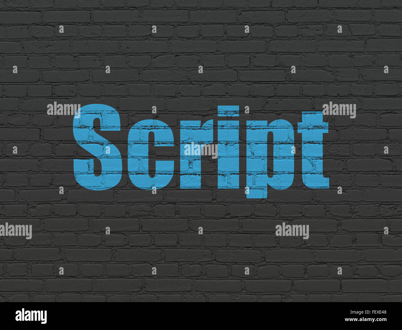 Database concept: Script on wall background Stock Photo - Alamy
