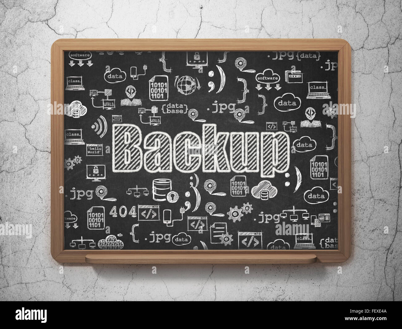 Database concept: Backup on School Board background Stock Photo - Alamy