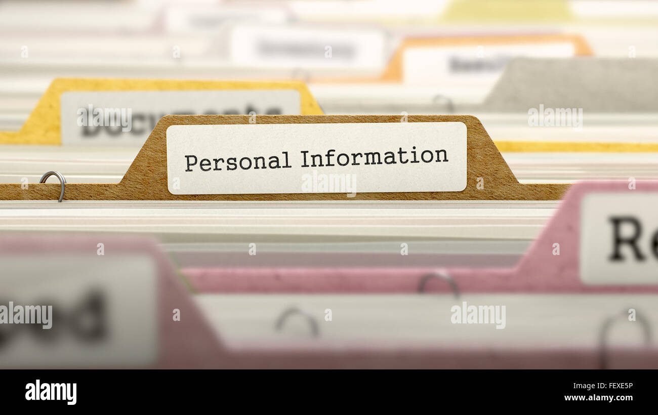 Personal Information - Folder Name in Directory Stock Photo - Alamy