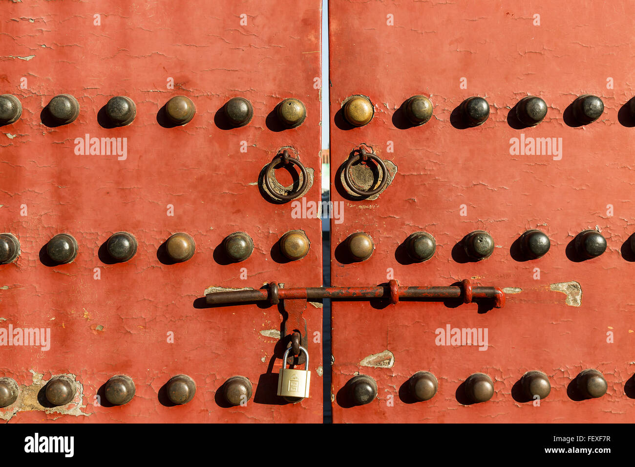 One of the many doors in the Forbidden City. Beijing, China Stock Photo ...