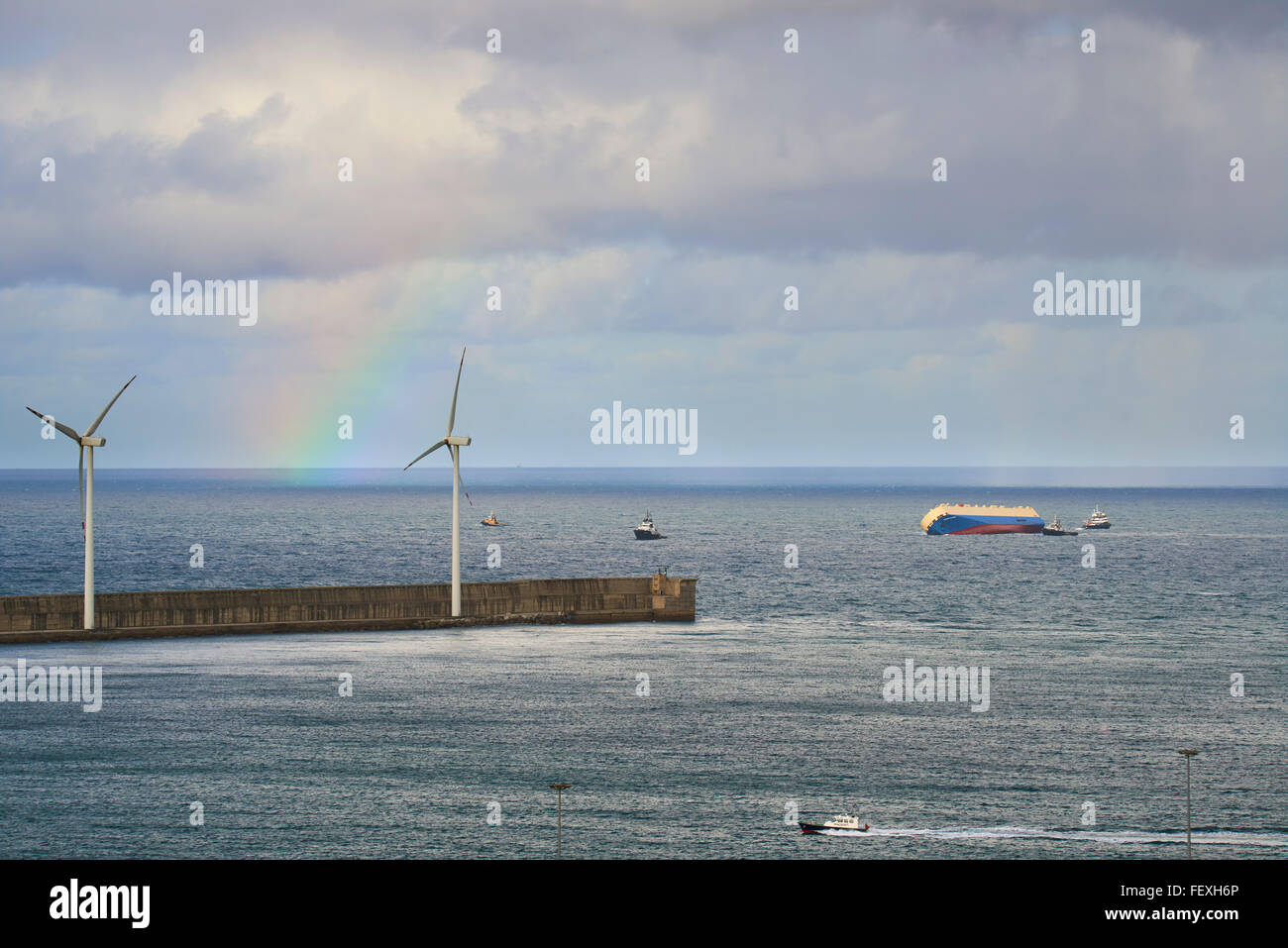 Cargo Ship Modern Express arriving at Port of Bilbao, Biscay, Basque ...